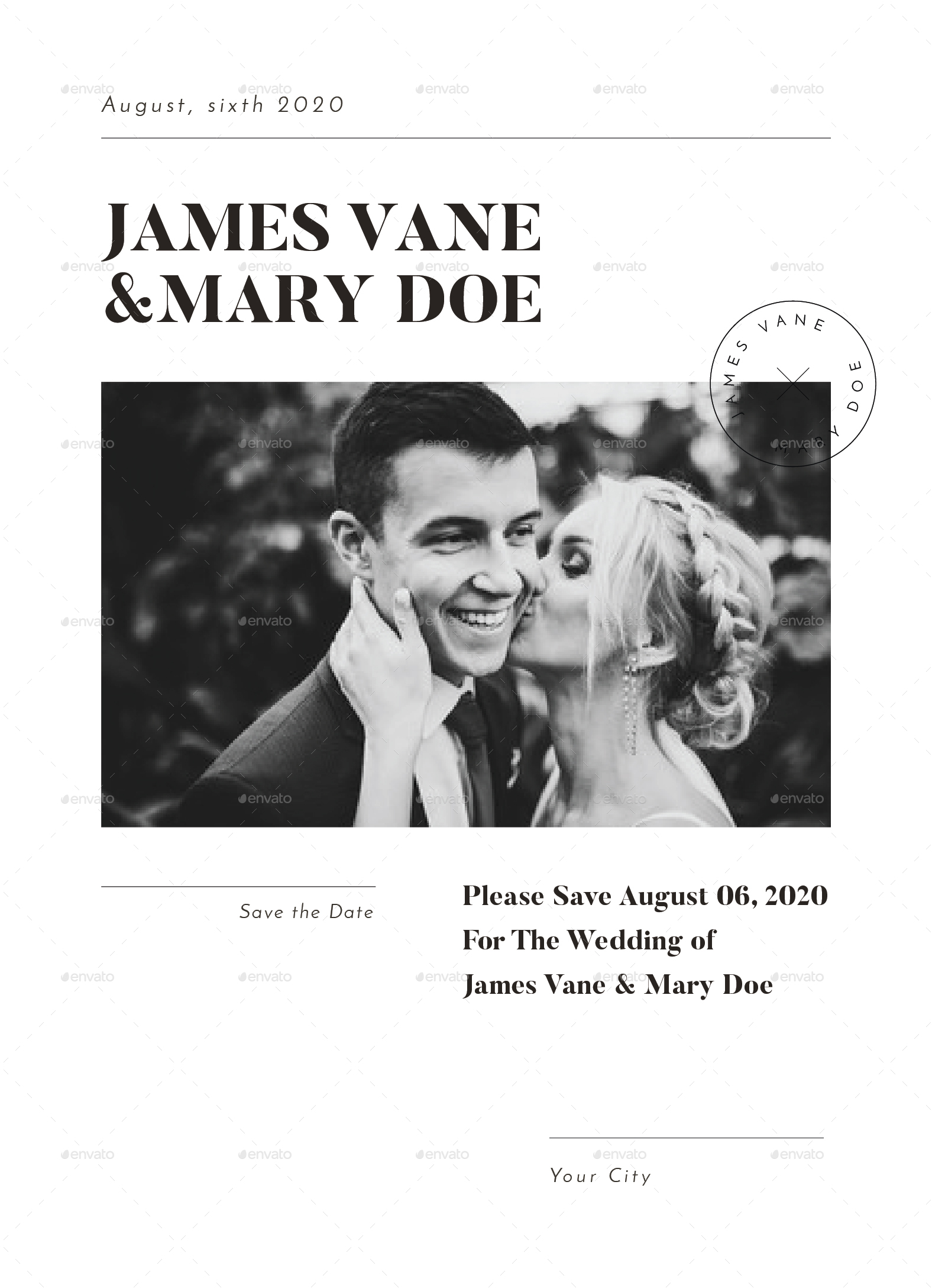 Simple Wedding Invitation 02, Print Templates | GraphicRiver