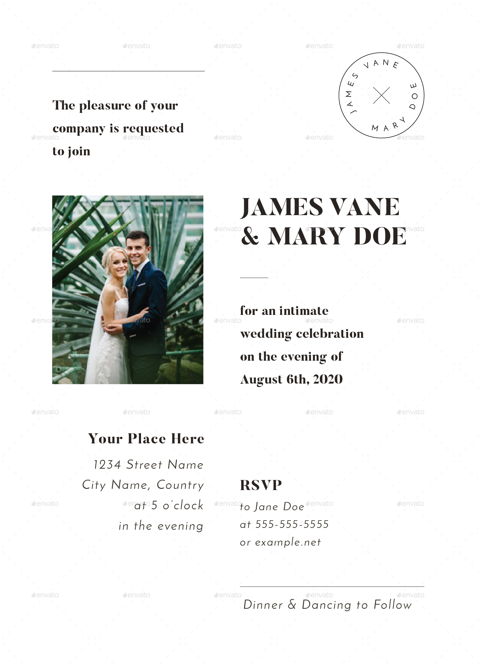 Simple Wedding Invitation 02, Print Templates | GraphicRiver