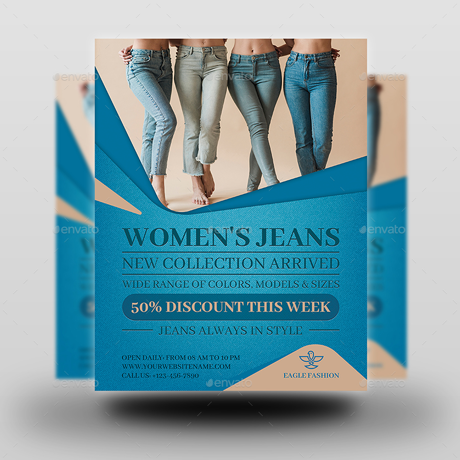 Jeans Fashion Flyer Template, Print Templates | GraphicRiver