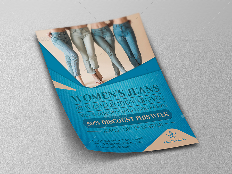 Jeans Fashion Flyer Template, Print Templates | GraphicRiver
