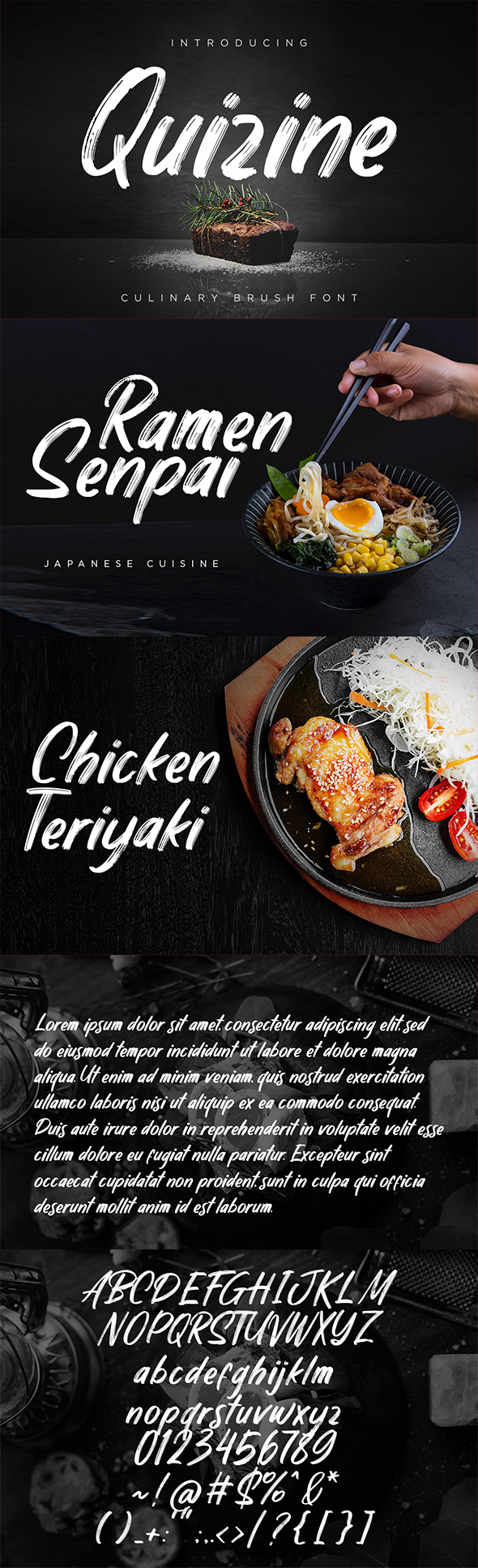 Quizine - Culinary Brush Font, Fonts | GraphicRiver