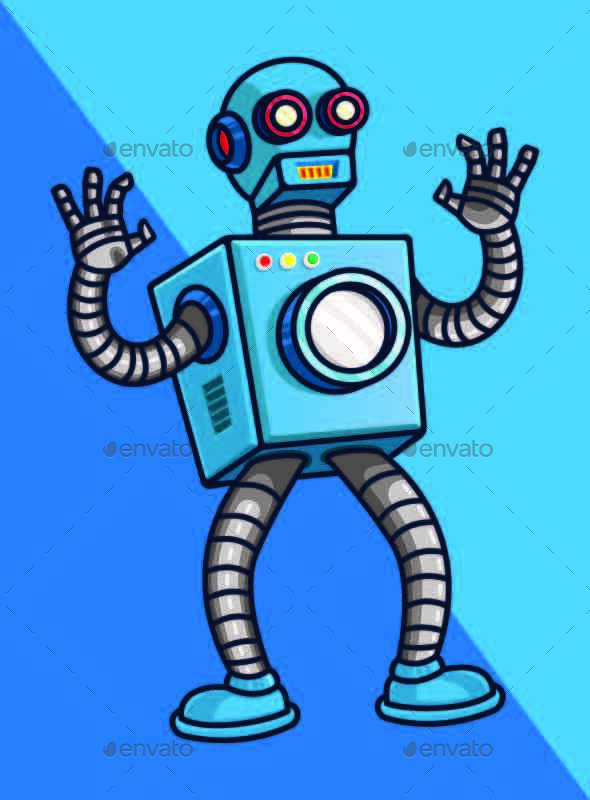 Laundry Robot Washing Machine. Vector Illustration, Vectors | GraphicRiver