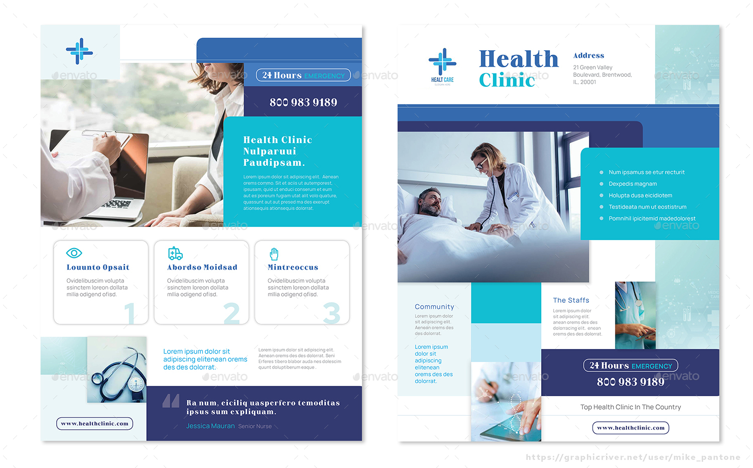 Health Clinic Print Bundle, Print Templates | GraphicRiver