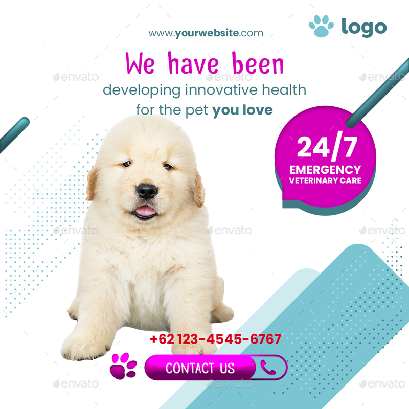 Pet Care Social Media Post template, Web Elements | GraphicRiver