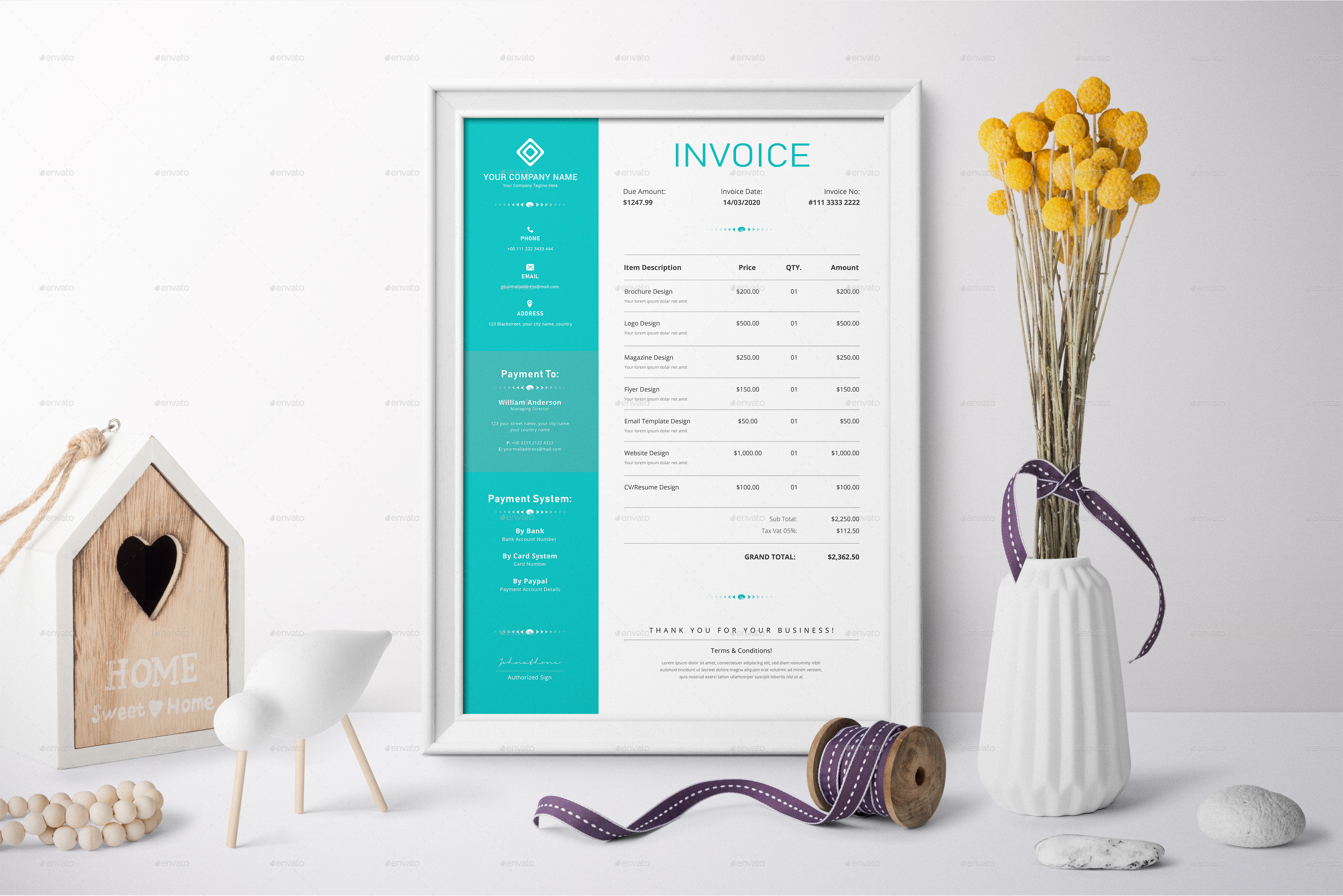 illustrator Invoice Template, Print Templates | GraphicRiver