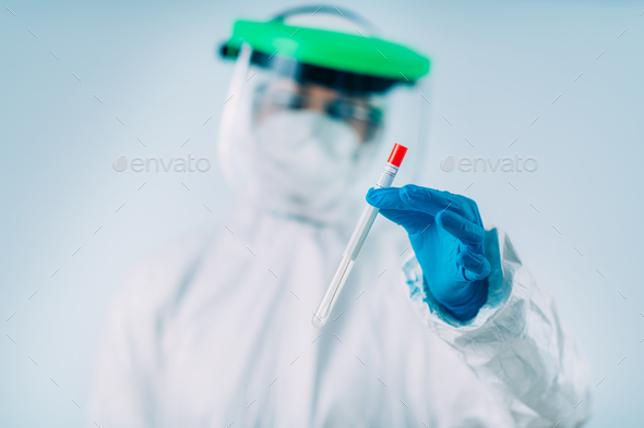 Corona virus test kit - Swab sample for PCR DNA testing Stock Photo by ...