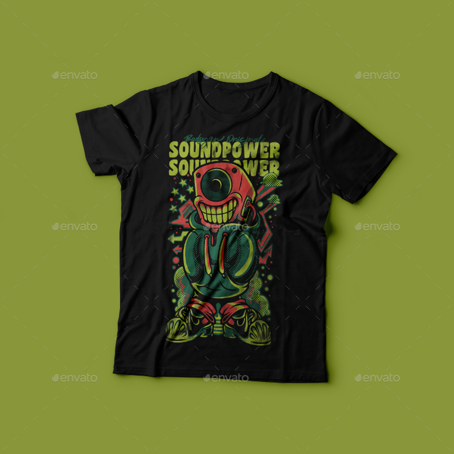 Sound Power T-Shirt Design, T-Shirts | GraphicRiver