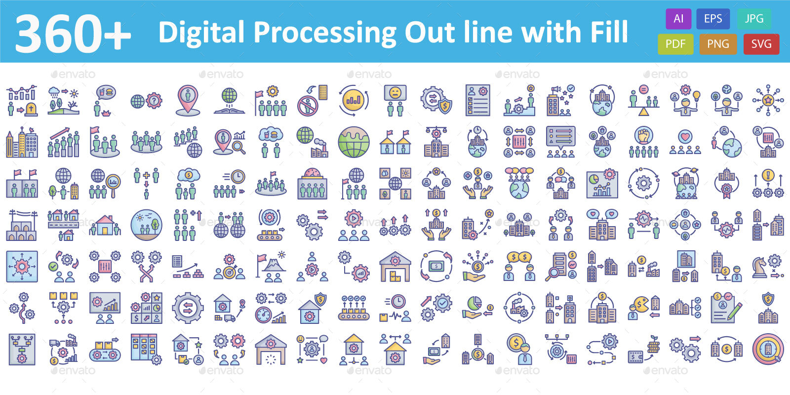 Digital Processing Vector Icon, Icons | GraphicRiver