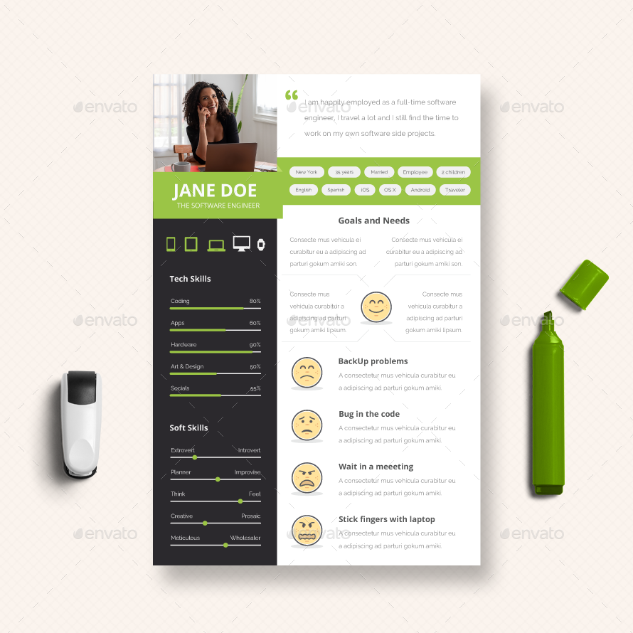UX Workflow - Proto-Persona Cards - Volume 01, Print Templates ...