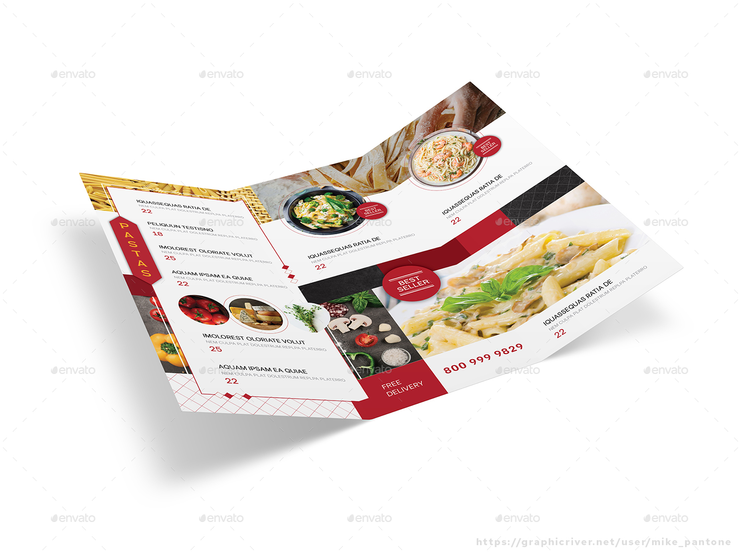 Pizza Restaurant Trifold Menu, Print Templates | GraphicRiver