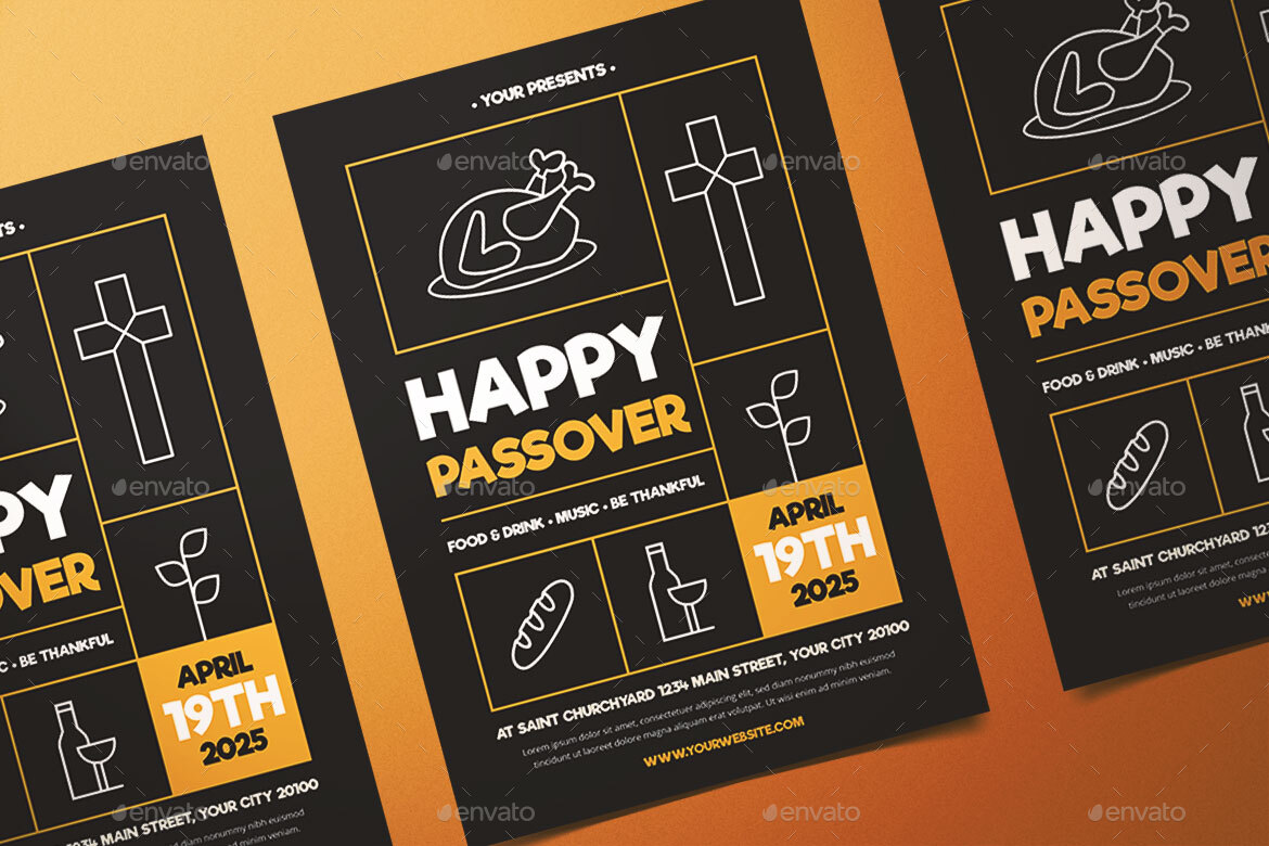 Happy Passover Flyer, Print Templates | GraphicRiver