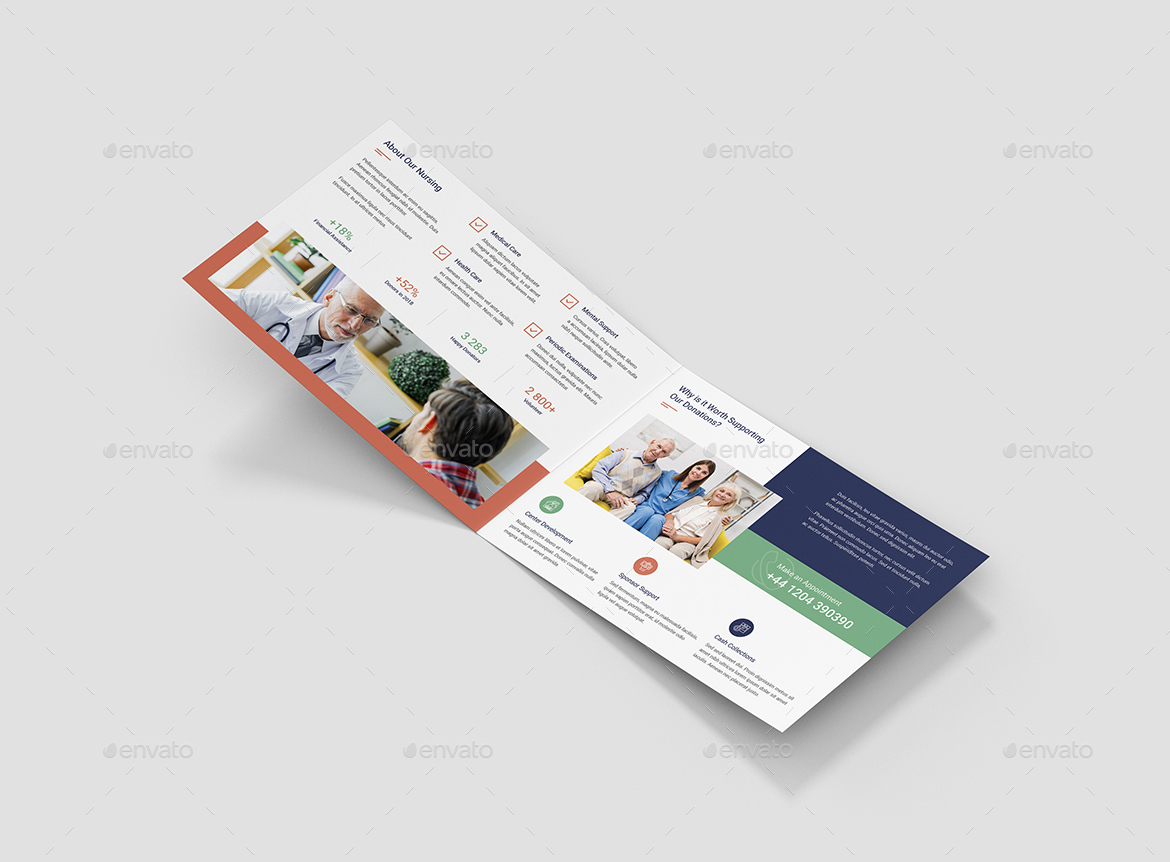 Senior Care – Brochures Bundle Print Templates 8 in 1, Print Templates