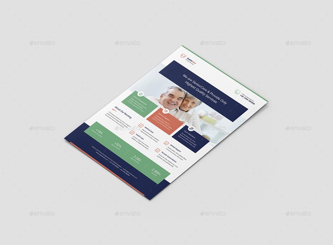 Senior Care – Brochures Bundle Print Templates 8 in 1, Print Templates