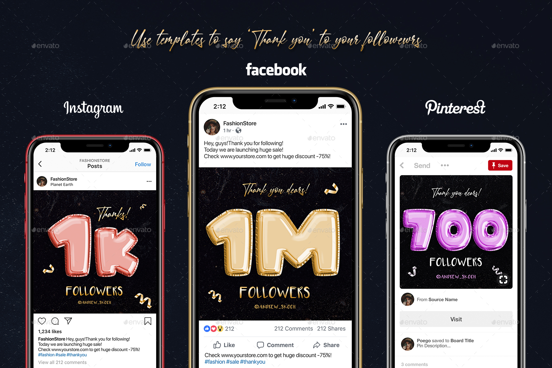 Thank You – Social Media Posts, Web Elements | GraphicRiver