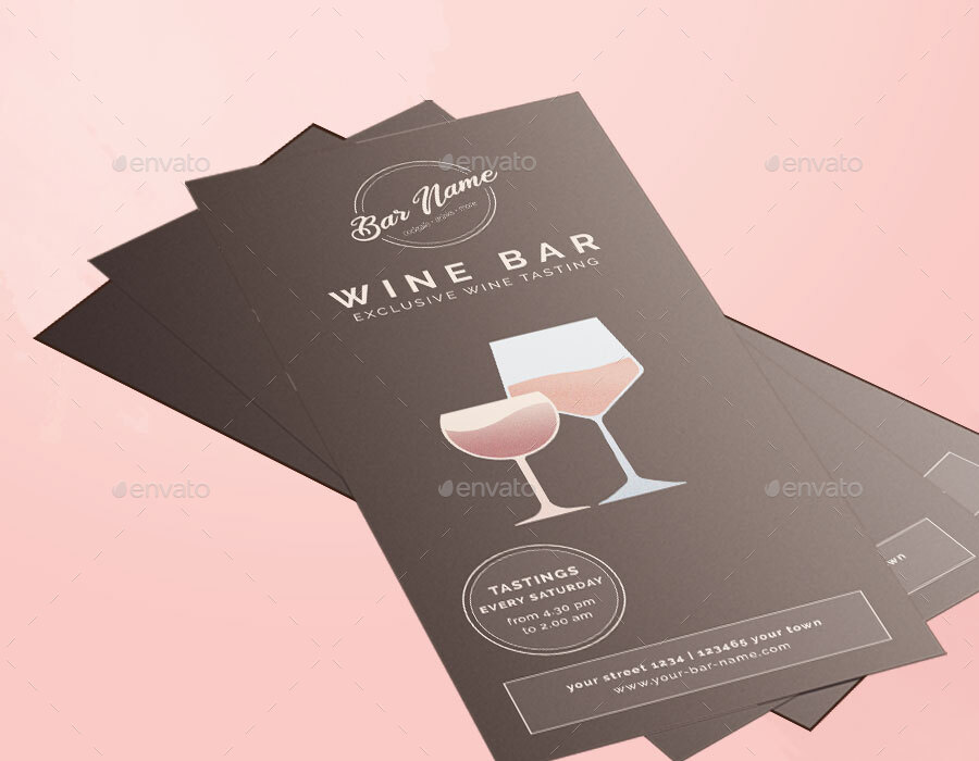 Classy Wine Bar Menu, Print Templates | GraphicRiver
