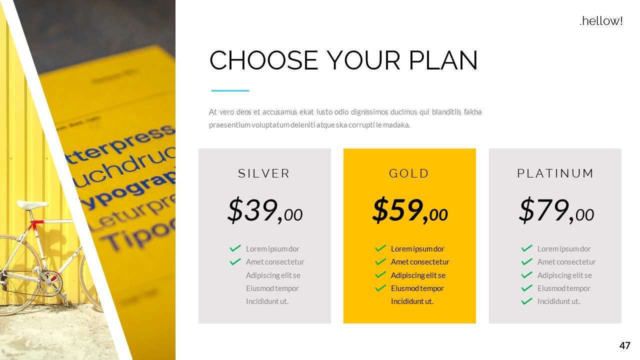 Hellow - Clean Presentation Google Slide Template, Presentation Templates