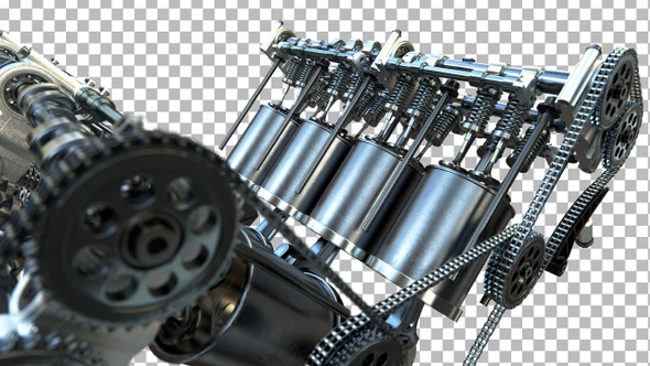 Engine Pistons V8 animation, Motion Graphics | VideoHive