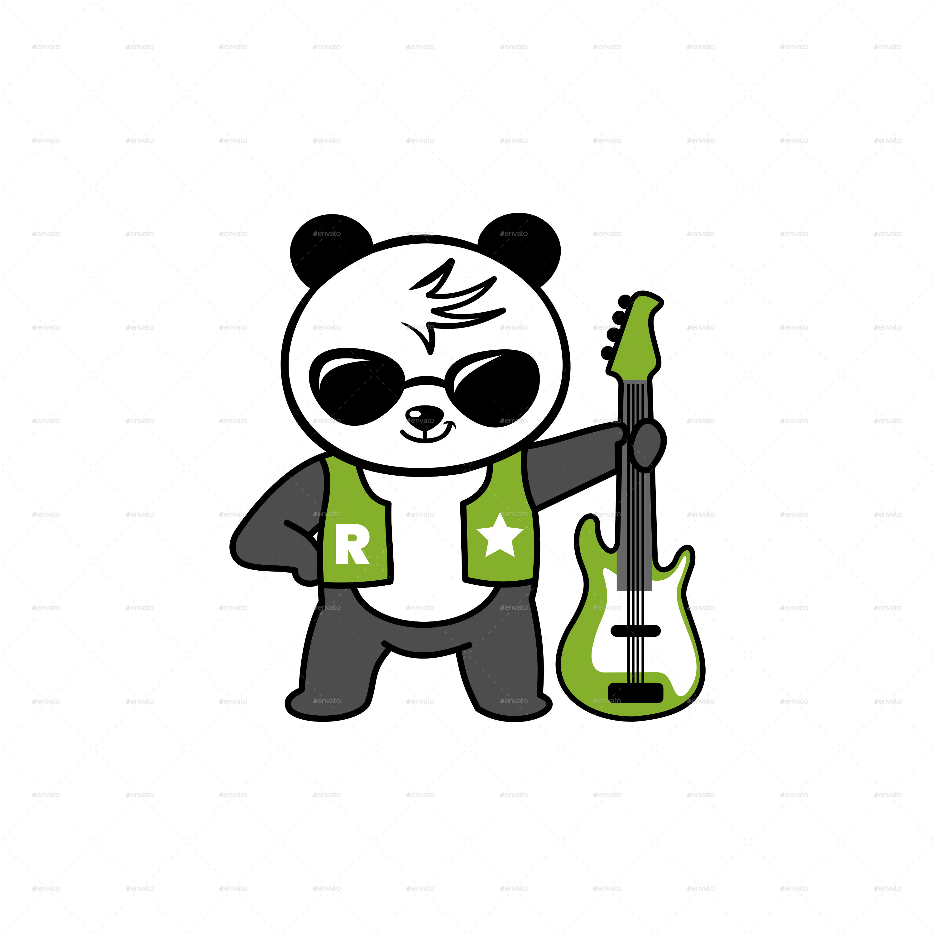 Rockstar Panda, Vectors | GraphicRiver
