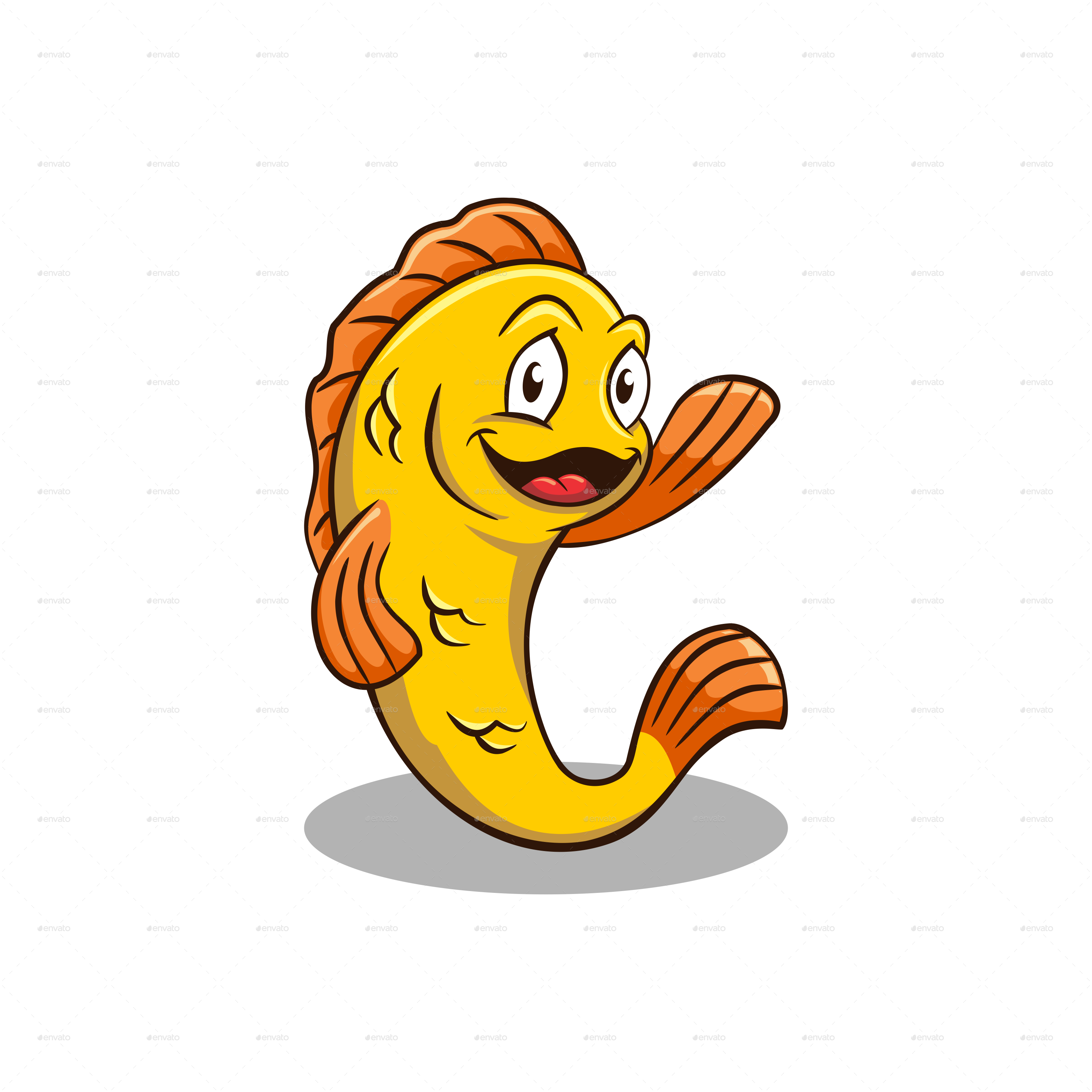 Cartoon Chicken and Fish, Vectors | GraphicRiver