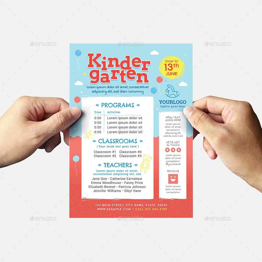 Kindergarten Flyer Template, Print Templates | GraphicRiver