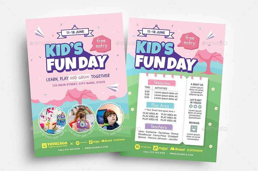 Kid's Fun Day Flyer Template, Print Templates | GraphicRiver