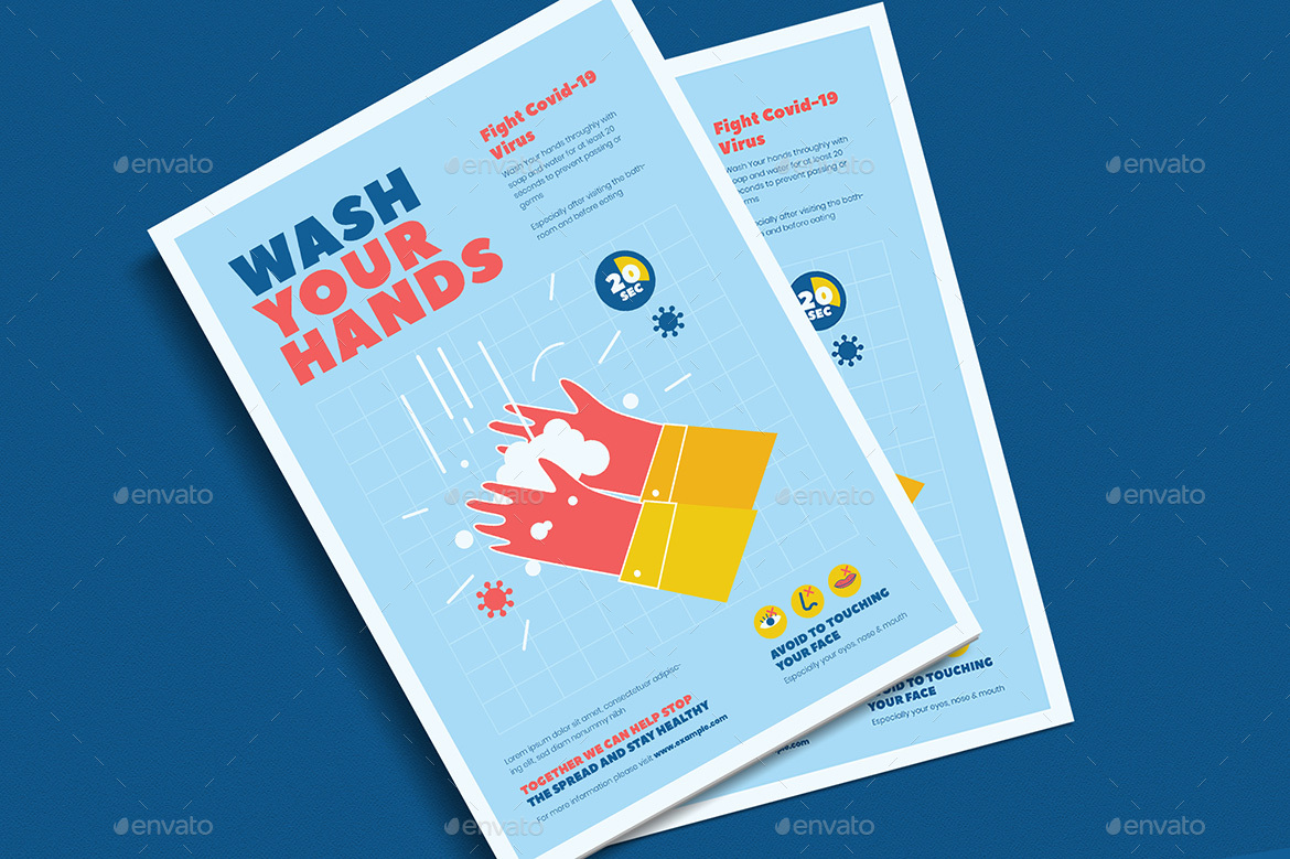 Washing Hand Campaign Poster, Print Templates | GraphicRiver