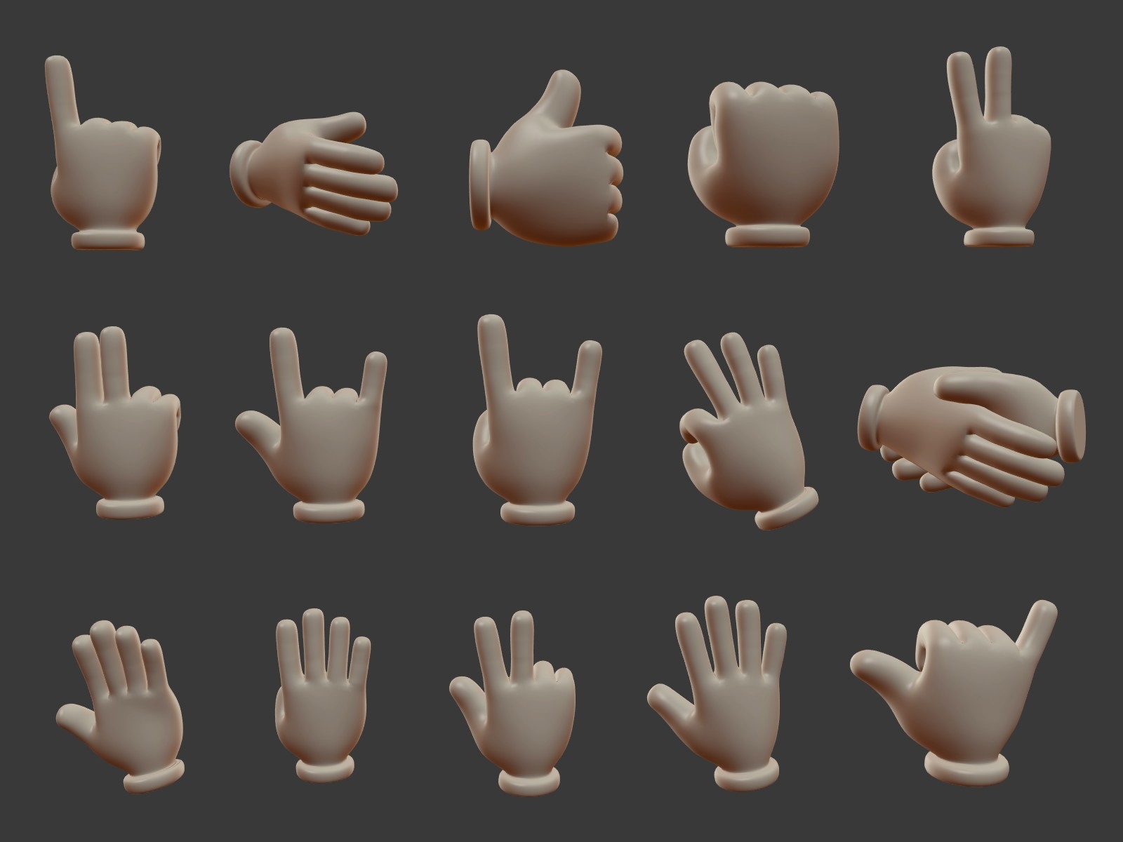 Hand Emoji Signs - Icons Pack by Ocstard | 3DOcean