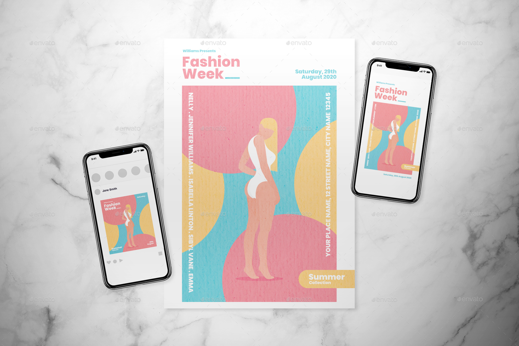 Summer Fashion Flyer Set, Print Templates | GraphicRiver