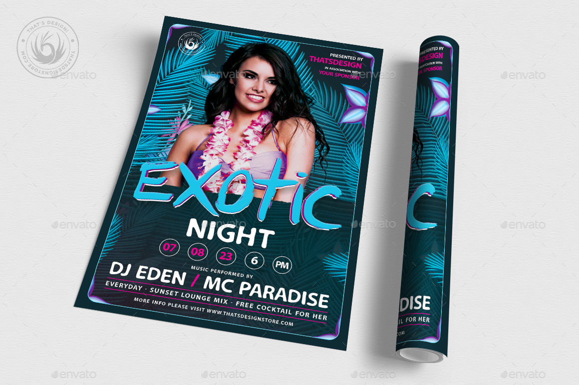 Exotic Night Flyer Template, Print Templates | GraphicRiver