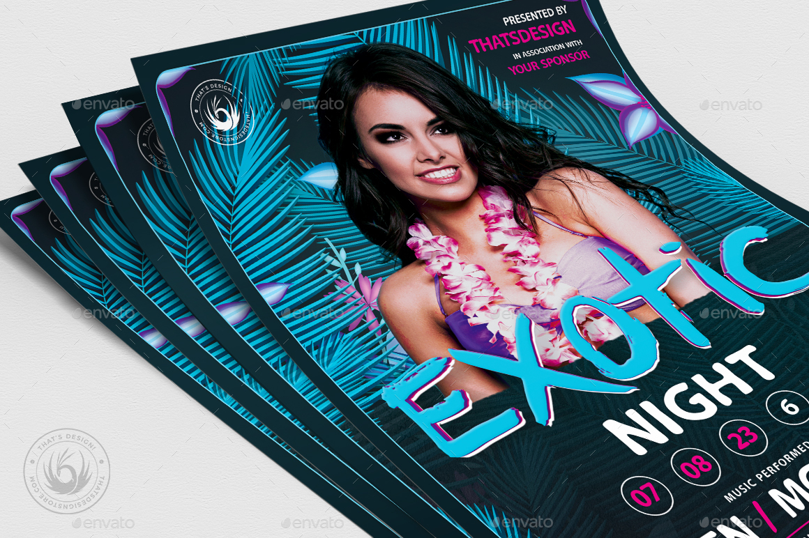 Exotic Night Flyer Template, Print Templates | GraphicRiver