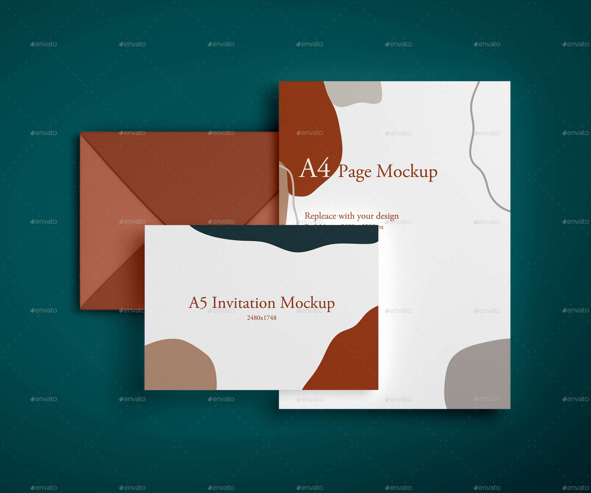 A4 & Invitation Mockup, Graphics | GraphicRiver