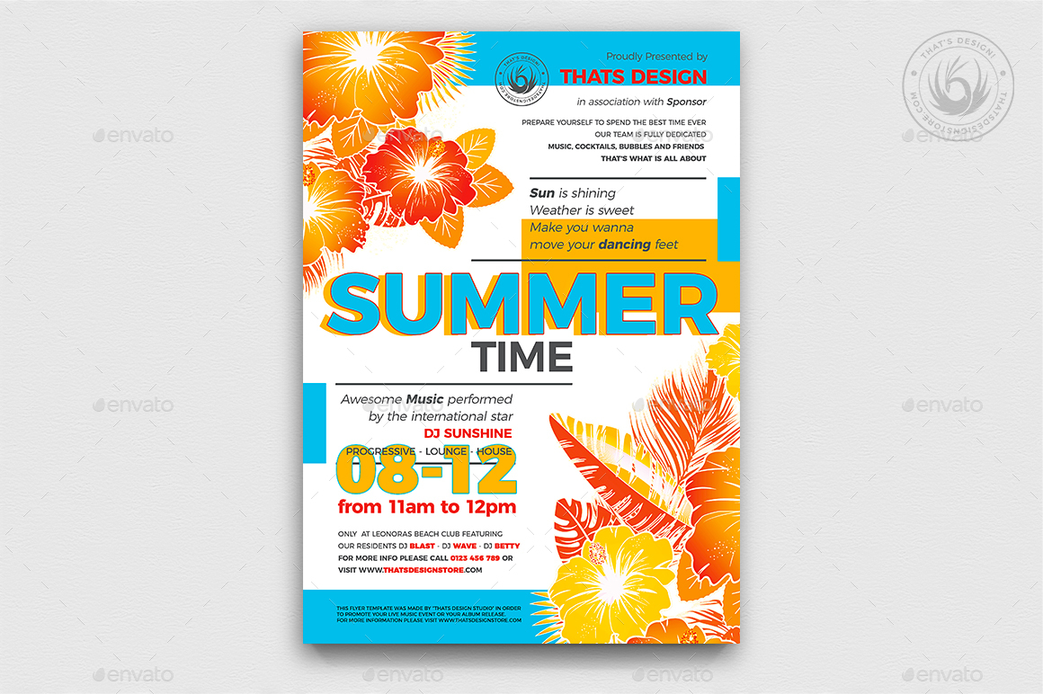 Summertime Flyer Template V2, Print Templates | GraphicRiver
