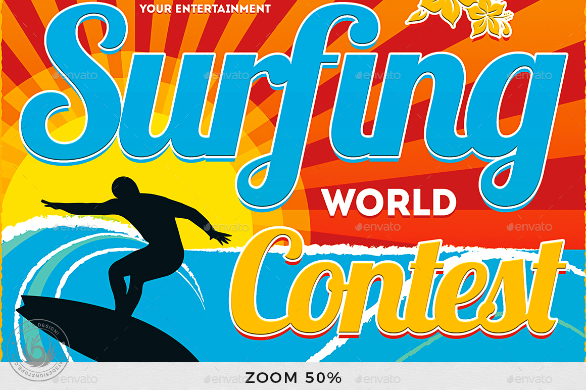 Surfing Contest Flyer Template, Print Templates | GraphicRiver