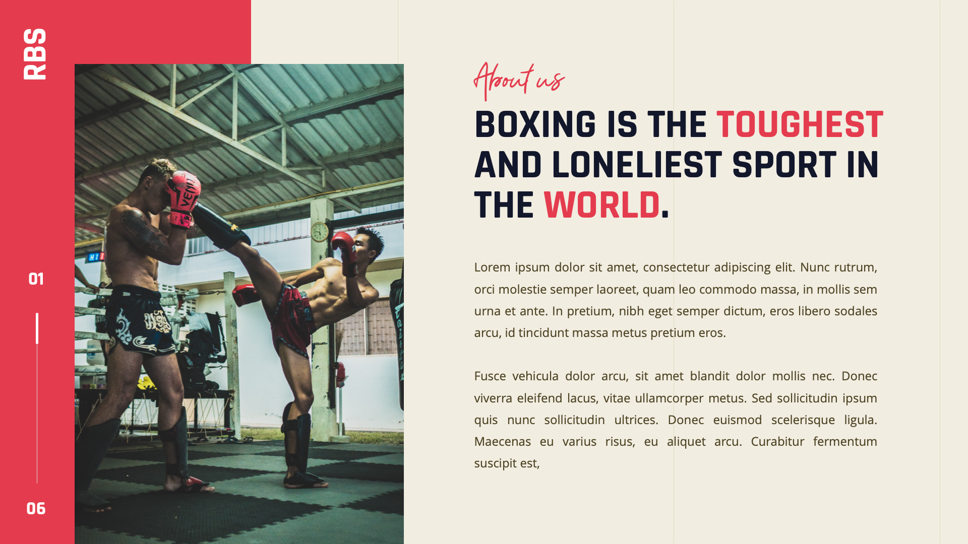 ROCKIE - Boxing & Martial Art Powerpoint Template, Presentation Templates