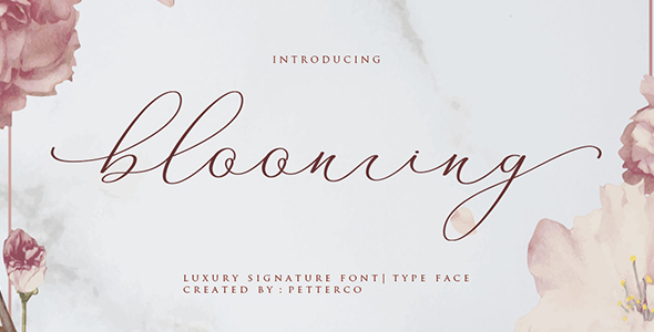Blooming Script, Fonts | GraphicRiver