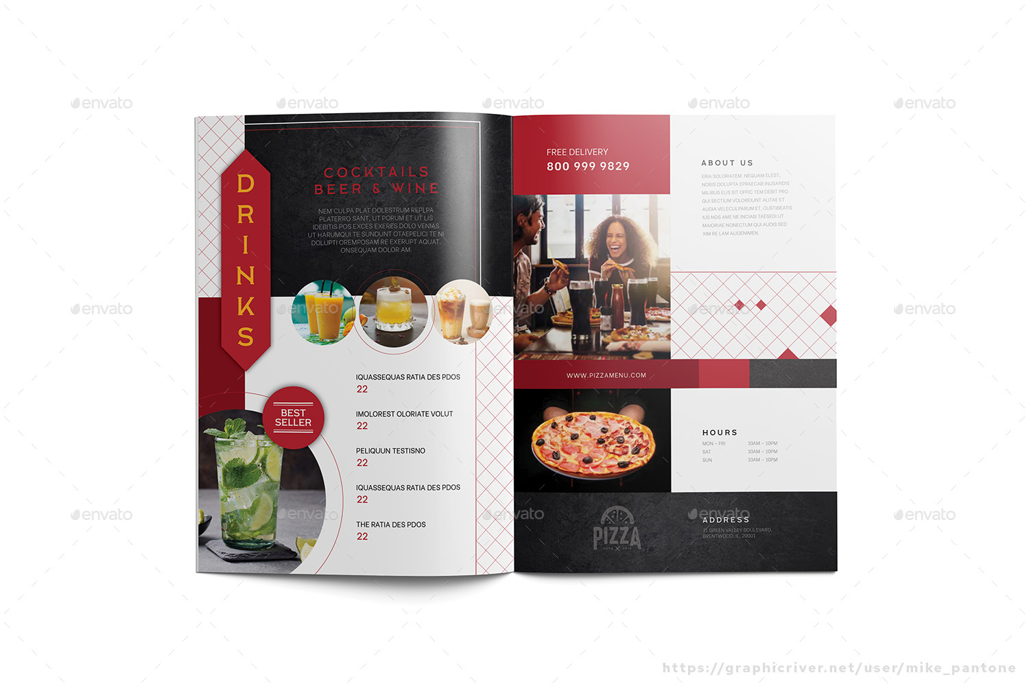 Pizza Restaurant Menu Book, Print Templates | GraphicRiver