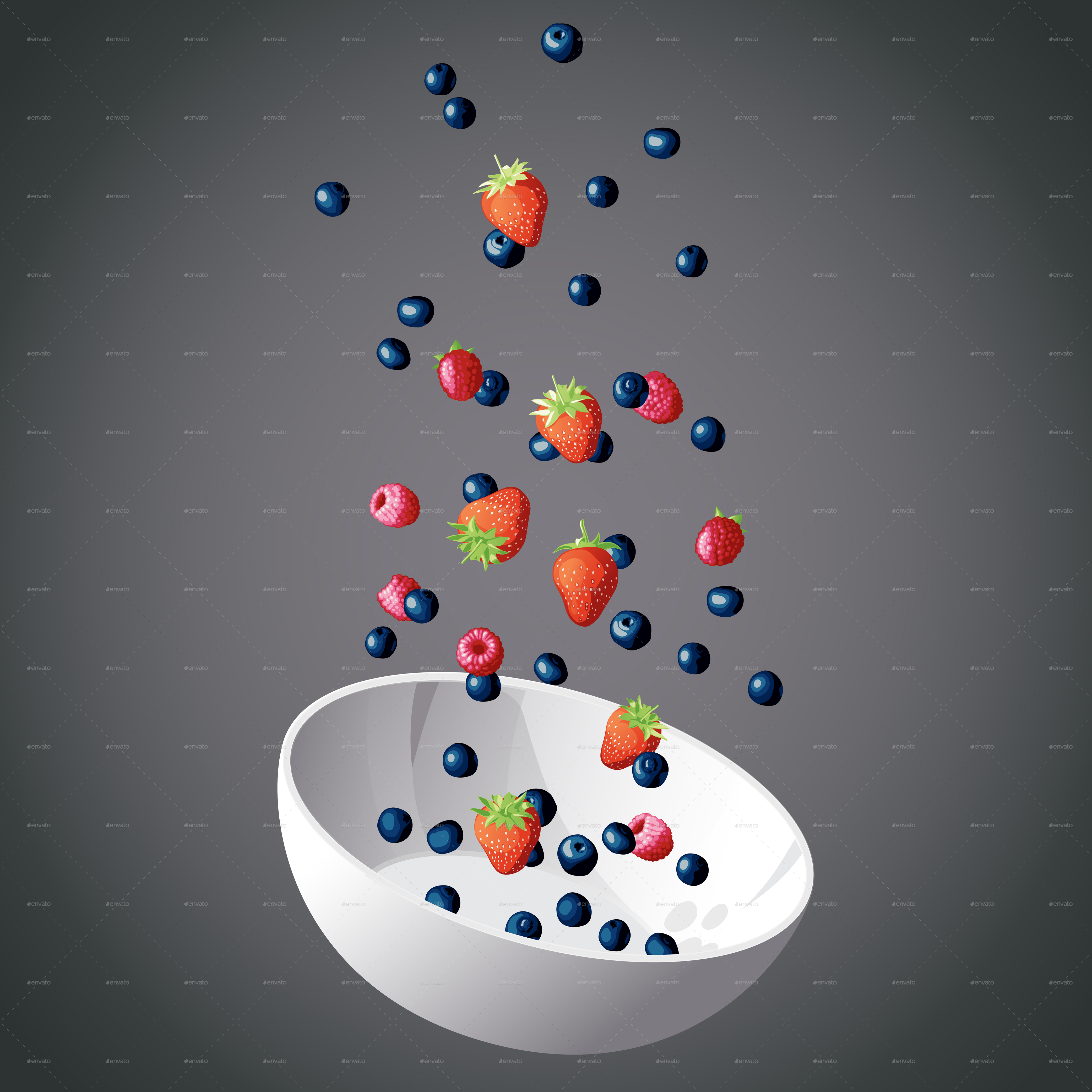 Flying Berries, Vectors | GraphicRiver