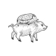 Hedgehog Riding a Pig Sketch Vector Illustration, Vectors | GraphicRiver