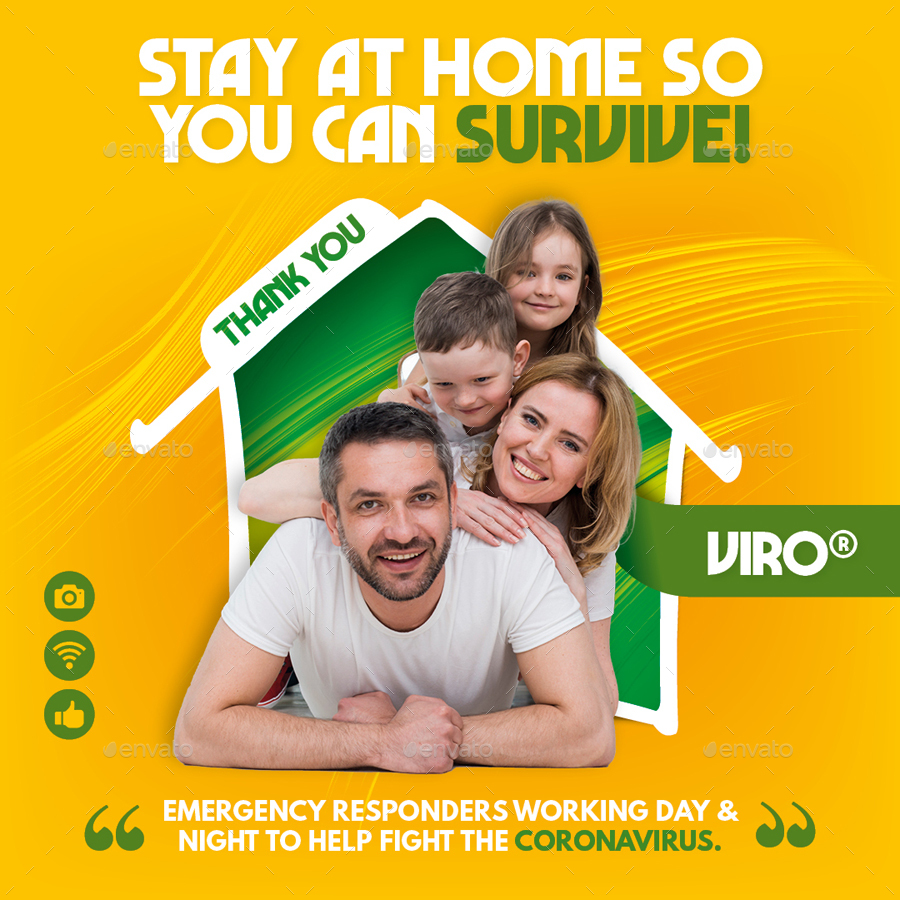 Covid Coranavirus Social Media Templates, Web Elements | GraphicRiver