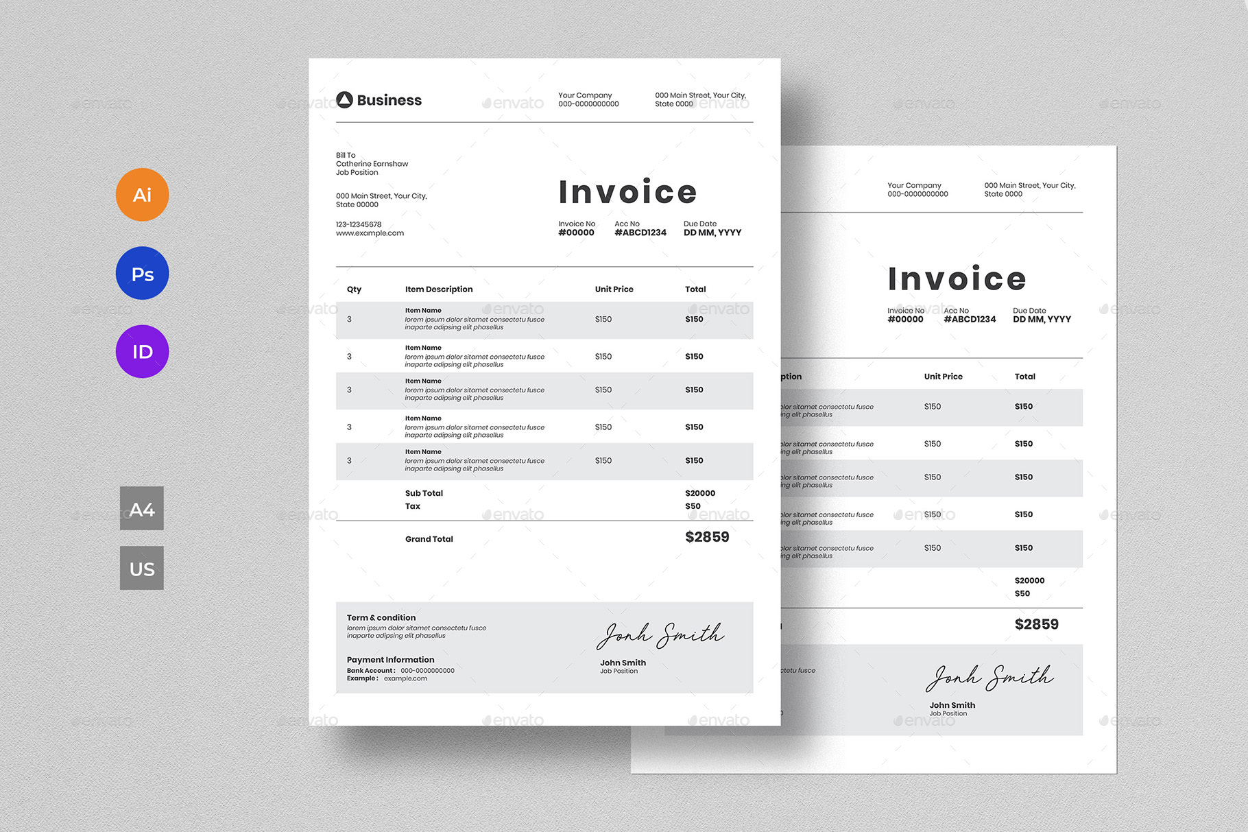 Invoice Template, Print Templates | GraphicRiver
