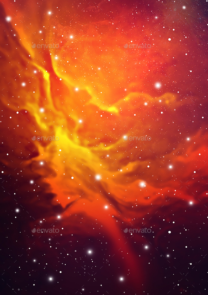 A4 Teal and Orange Cosmic Digital Paper, Graphics | GraphicRiver