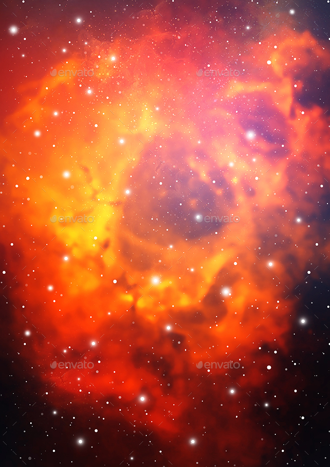 A4 Teal and Orange Cosmic Digital Paper, Graphics | GraphicRiver