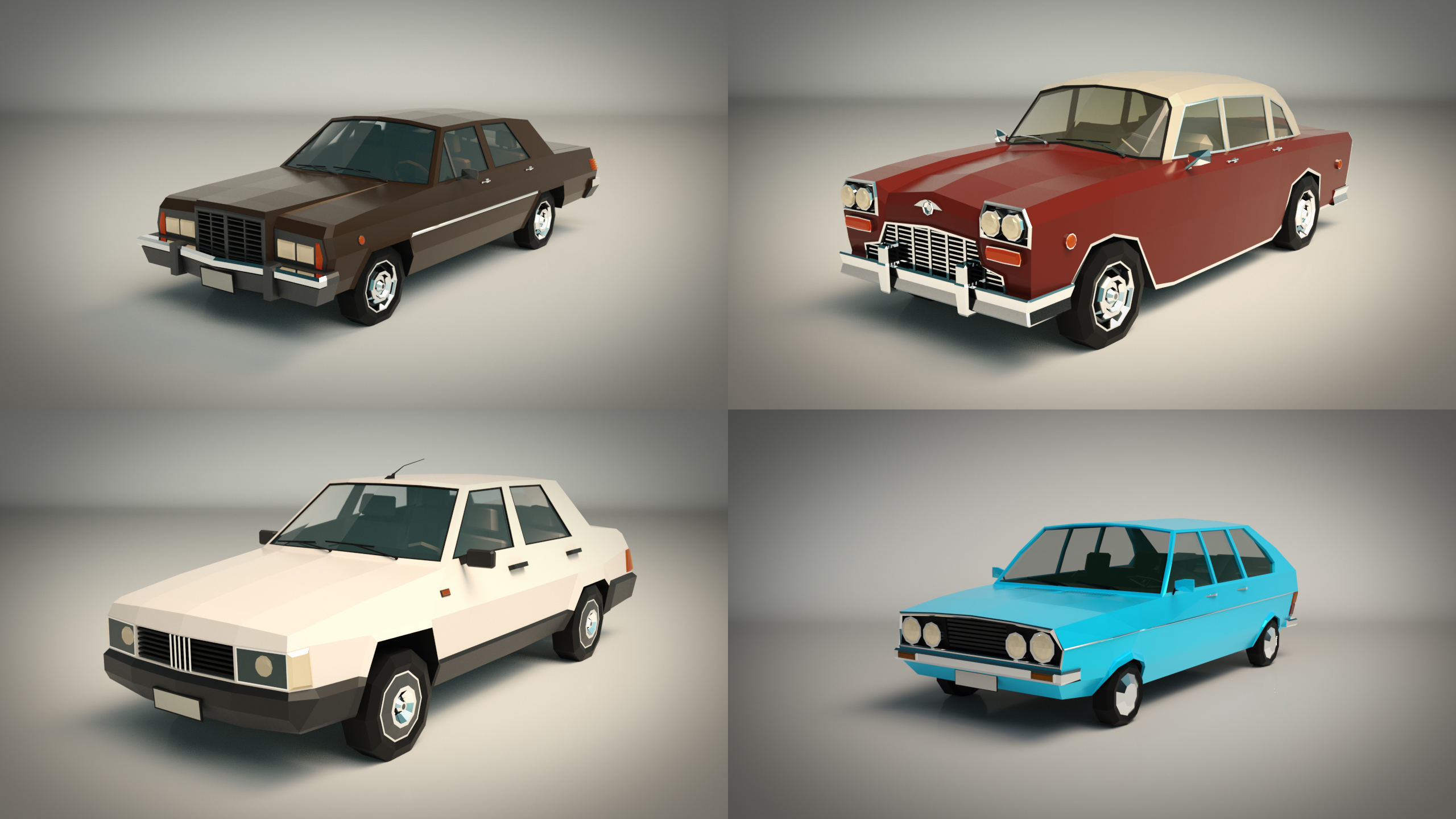 Low Poly Sedan Car Pack 01 by Linder-Media | 3DOcean