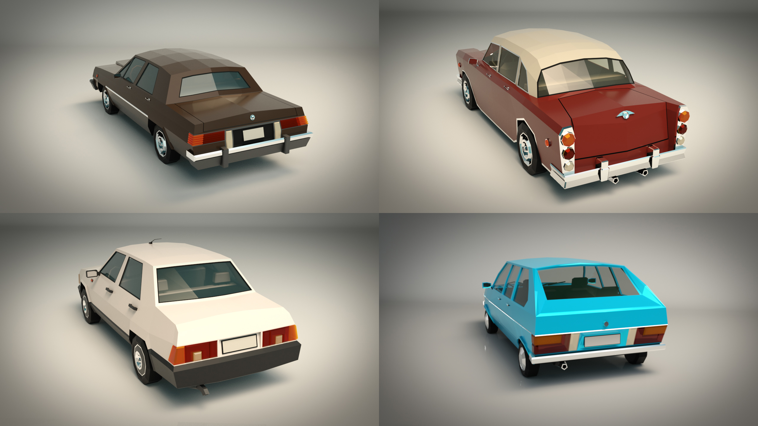 Low Poly Sedan Car Pack 01 by Linder-Media | 3DOcean
