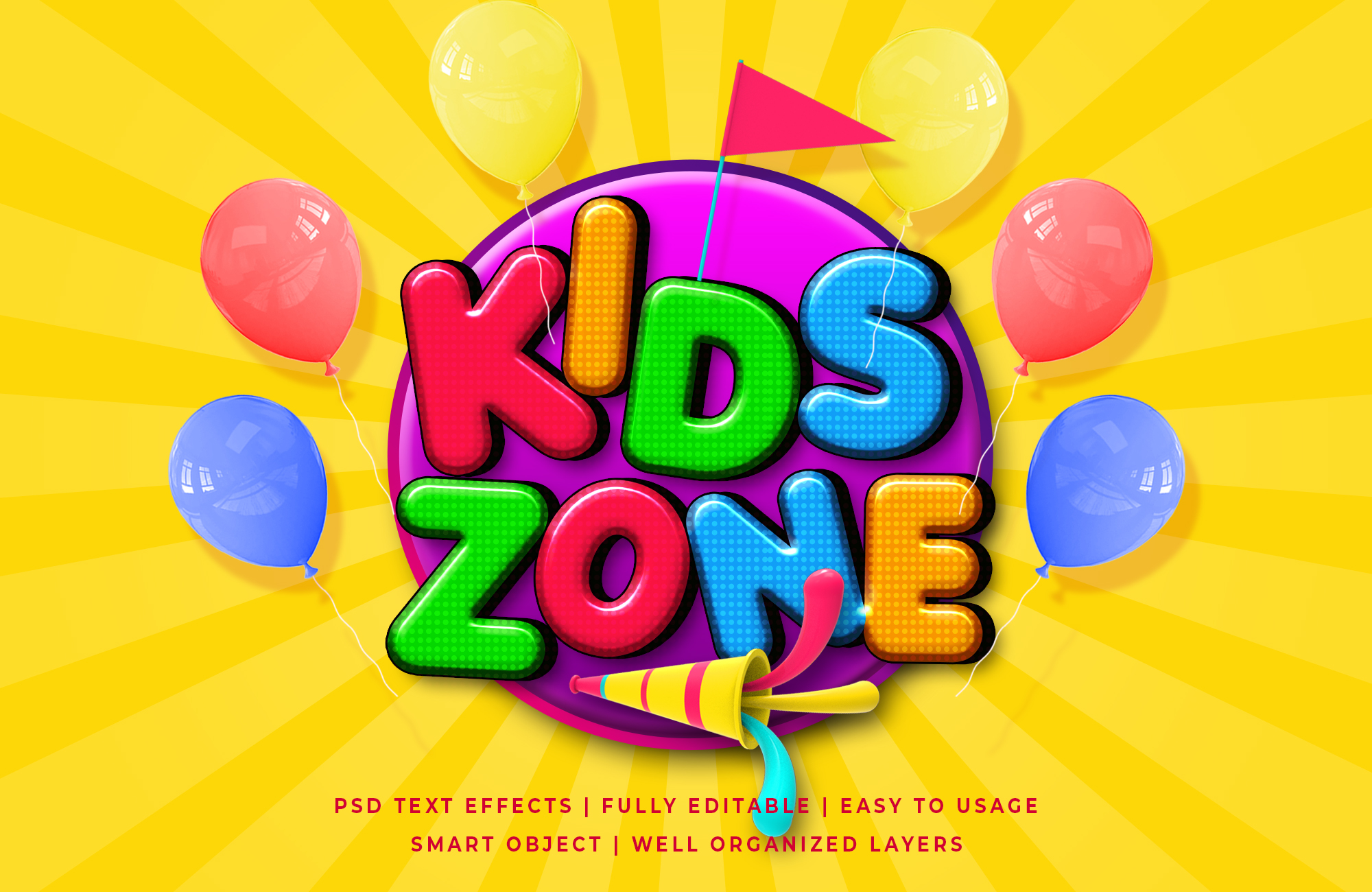 Kid Zone Cartoon 3d Text Style Effect Mockup, Add-ons | GraphicRiver