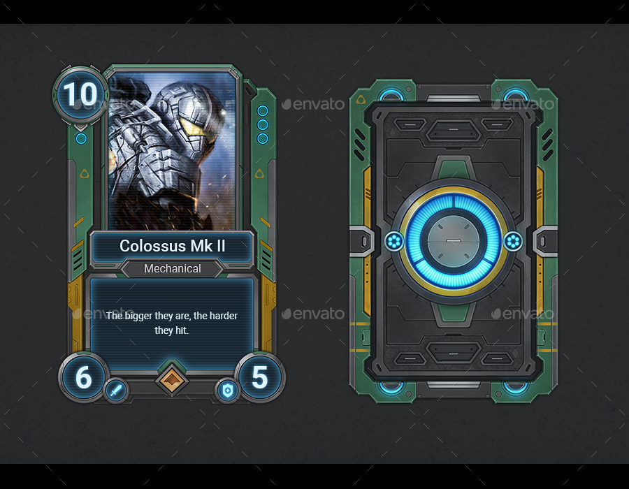 Futuristic Card Template - Alpha, Game Assets | GraphicRiver