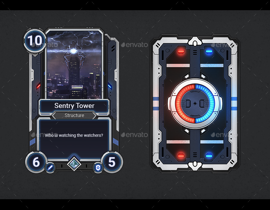 Futuristic Card Template - Delta, Game Assets | GraphicRiver