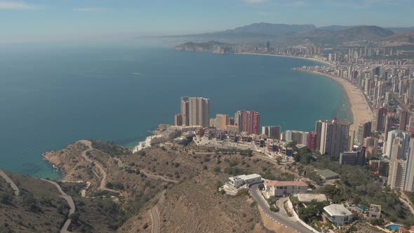 Aerial of the sea and Benidorm, Stock Footage | VideoHive