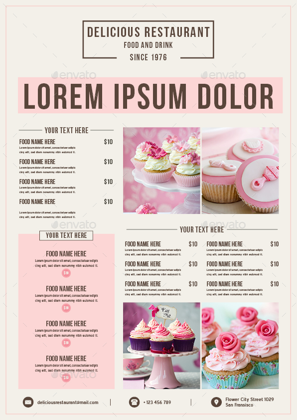 Cupcake Flyer Template Vol. 4, Print Templates | GraphicRiver