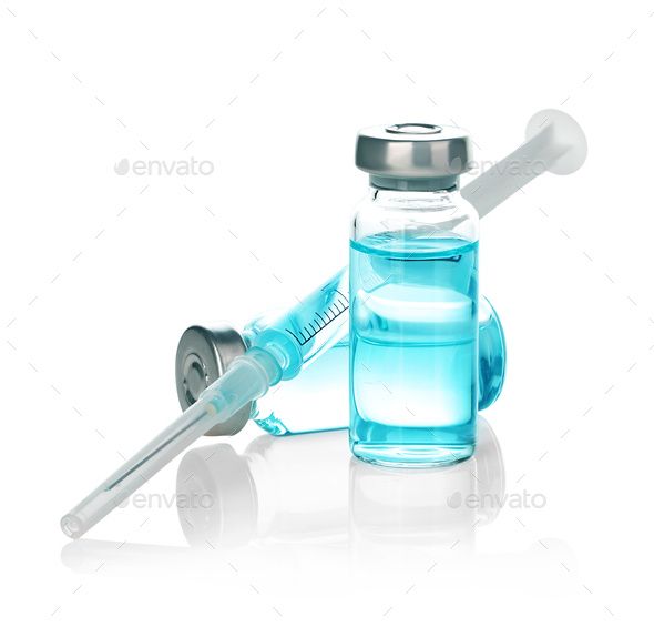 Medicine bottle for injection, medical glass vials and syringe for ...